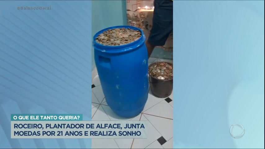 Homem junta R$ 110 mil em moedas para realizar sonho - RecordTV - R7 ...