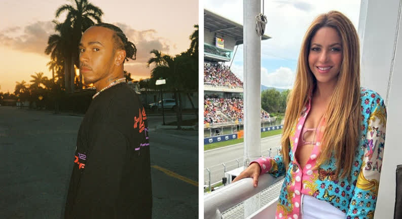 Shakira é flagrada ao lado de Lewis Hamilton após corrida na Espanha ...