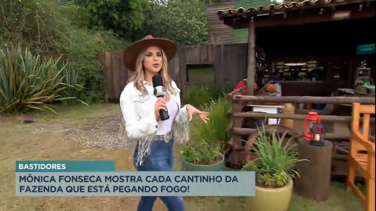 Veja os melhores momentos da apresentadora Mônica Fonseca na sede de A Fazenda - Minas Gerais ...