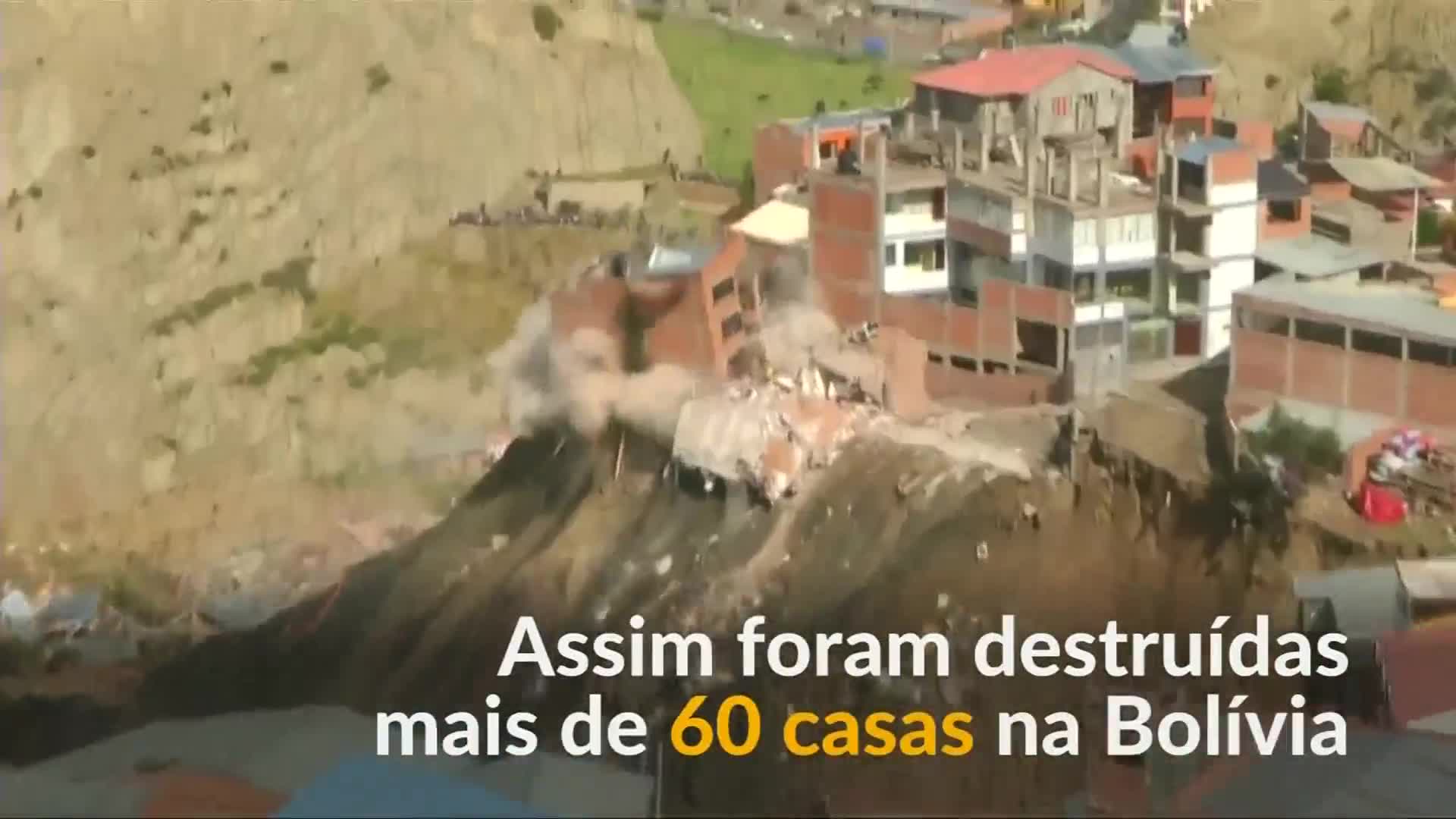 Deslizamento soterra e destrói dezenas de casas na Bolívia - Notícias ...